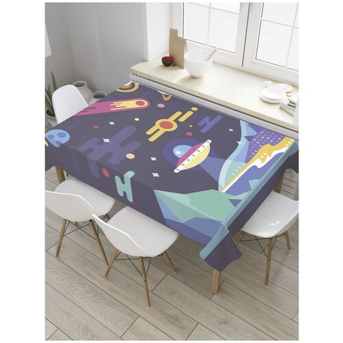 Скатерть прямоугольная JoyArty на кухонный стол "Астрономия" из оксфорда, 120x145 см