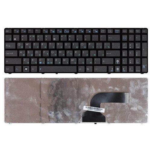 Клавиатура для ноутбука Asus N70Sv, русская, черная с рамкой, с маленькой кнопкой Enter