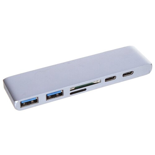 Аксессуар Адаптер Vbparts для APPLE MacBook Type-C - HDMI/2xUSB 3.0 + 2xType-C + SD/TF Grey 075355