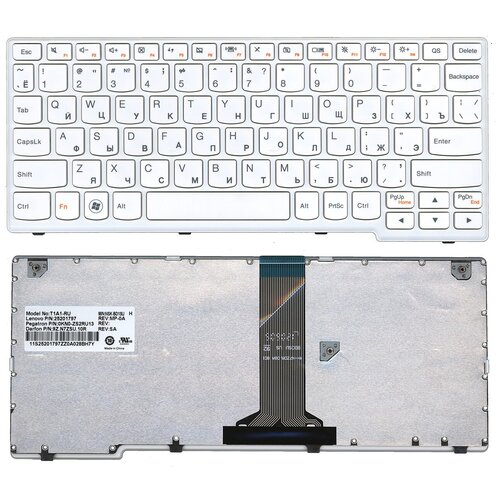Клавиатура для ноутбука Lenovo 9Z. N7ZSU.10R белая с рамкой