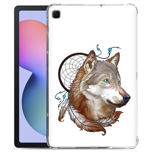 Чехол задняя-панель-накладка-бампер MyPads волк и ловец снов для Samsung Galaxy Tab S6 Lite 10.4 SM-P610/P615 противоударный