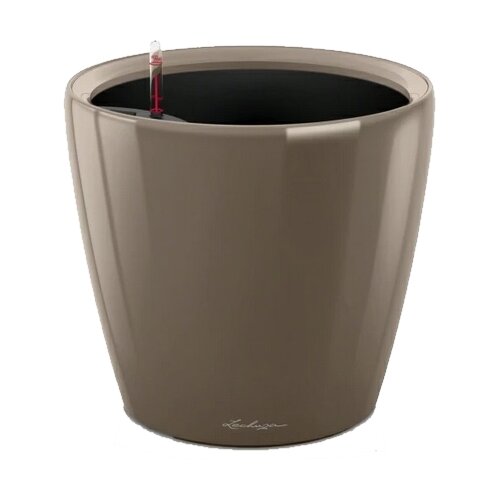 Кашпо LECHUZA с автополивом Classico LS, 40л, 49.5x46.5 см, серо-коричневый блестящий
