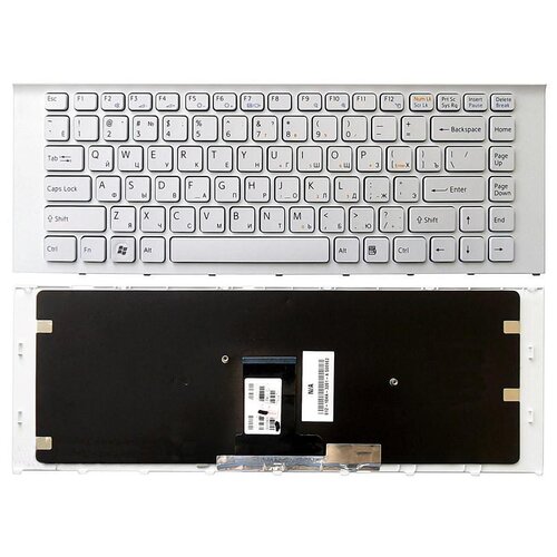 Клавиатура для ноутбука Sony Vaio VPCEA4M1R/BJ белая с рамкой