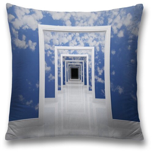 Наволочка декоративная на молнии, чехол на подушку JoyArty "Небесный коридор" 45х45 см