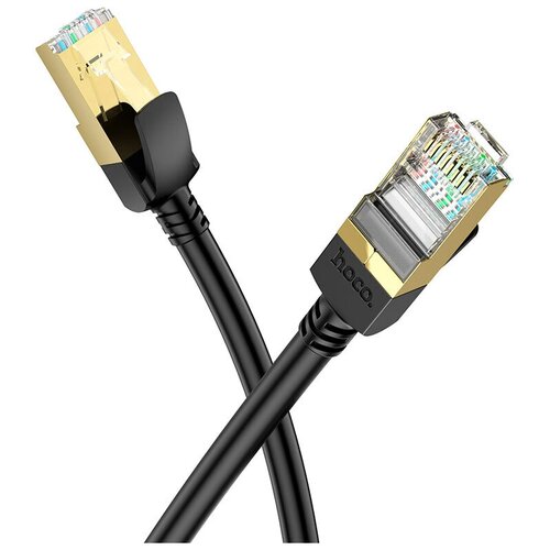 Hoco / Кабель для интернета / Патч-корд / CAT.6 1м черный / US02 Gigabit