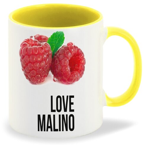 Кружка желтая CoolPodarok Love malino
