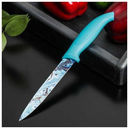 Доляна Нож кухонный с антиналипающим покрытием Доляна «Эпоксид», универсальный, лезвие 12,5 см