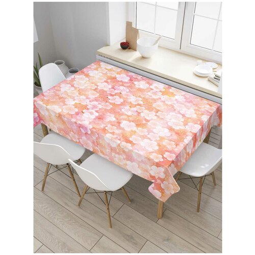 Скатерть прямоугольная JoyArty на кухонный стол "В туманных цветах" из оксфорда, 180x145 см