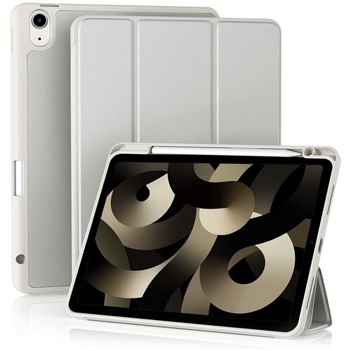 Чехол для планшета Apple iPad Air 4 (2020) / iPad Air 5 (2022) с местом для стилуса, светло-серый