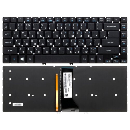 Клавиатура для ноутбука ACER Aspire R7-572G черная с подсветкой