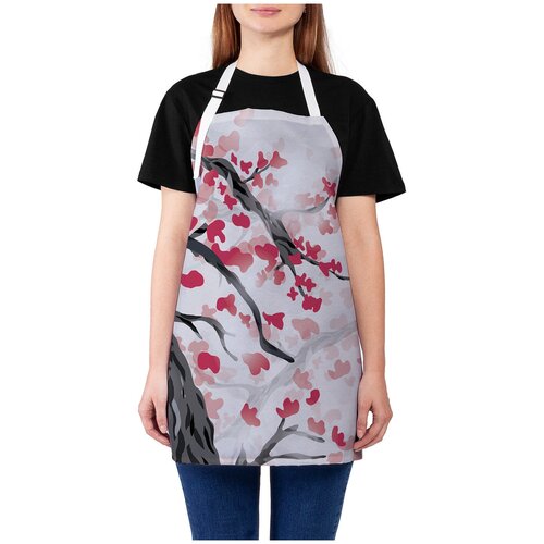 Фартук женский для готовки JoyArty "Сакура в цвету", универсальный размер