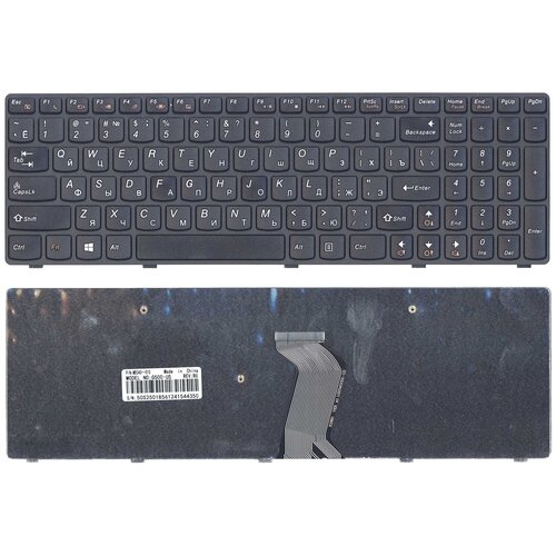 Клавиатура для ноутбука Lenovo 9Z. N9YSU. A0R черная с черной рамкой, версия 2