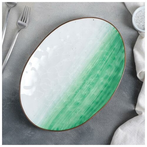 Блюдо Доляна "Космос", 31,5х22 см, цвет зелёный (1 шт.)