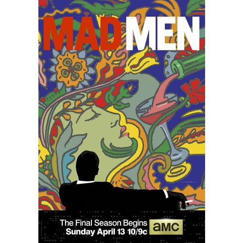 Плакат, постер на бумаге Безумцы (Mad Men, 2007-2015г). Размер 21 на 30 см