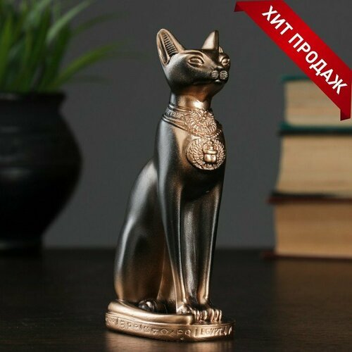 Фигура "Кошка египетская" бронза, 7х14х5см (комплект из 2 шт)