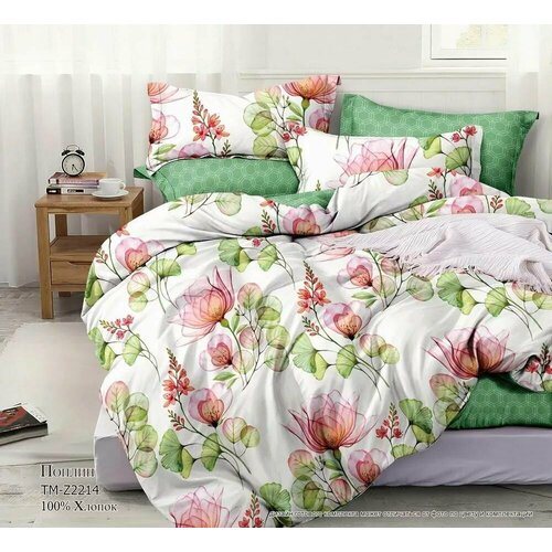 Комплект постельного белья Поплин Элис Текстиль Цветочный рисунок, 1,5-спальный, рис. 2214