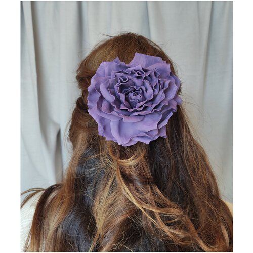 Брошь заколка крупная роза фиолетовая Milotto арт.180033