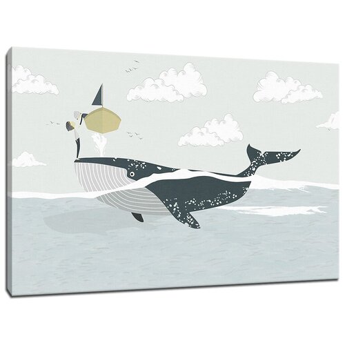 Картина Уютная стена "Волшебный кит" 100х60 см