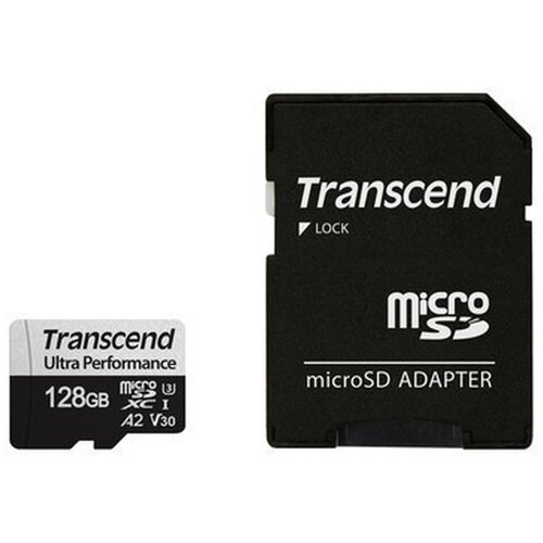 Карта памяти 128Gb MicroSD Transcend + SD адаптер (TS128GUSD340S)