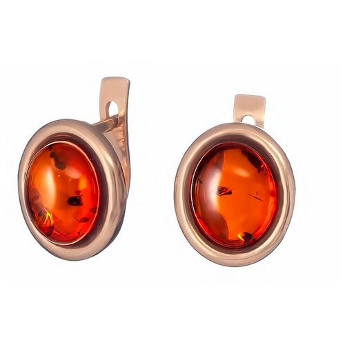 Серьги Amberprofi, серебро, 925 проба, золочение, янтарь