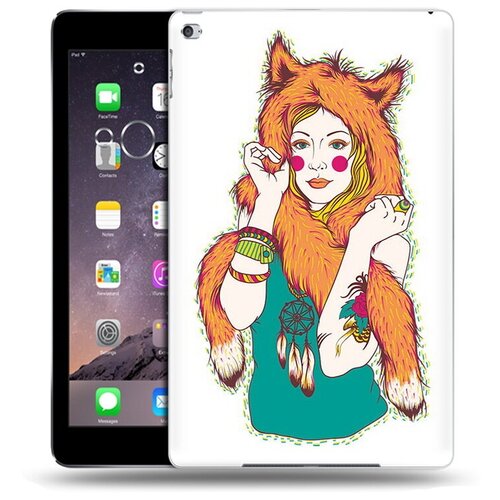 Чехол задняя-панель-накладка-бампер MyPads Девушка лиса для Apple iPad Air 2 (A1566/A1567) противоударный