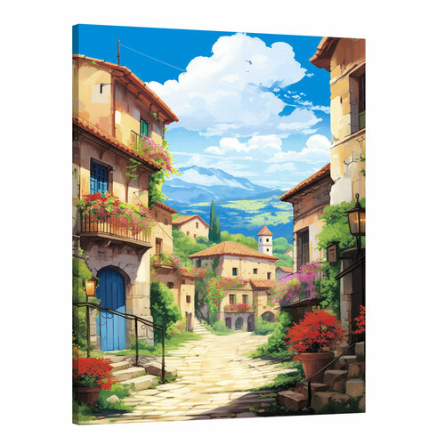 Интерьерная картина 50х70 "Деревня в стиле провинции"