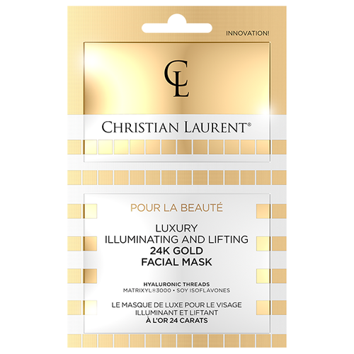 Christian Laurent Осветляющая маска-лифтинг с 24К золотом Luxury Illuminating and Lifting 24K Gold Face Mask, 2 шт. по 5 мл