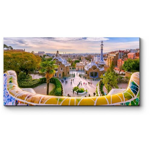 Модульная картина Потрясающий вид из парка Гуэль, Барселона 110x55