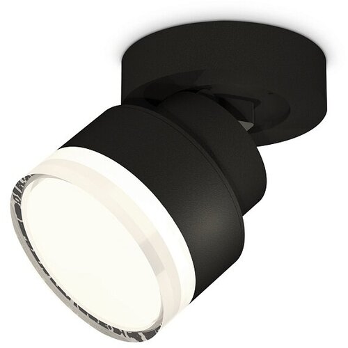 Комплект накладного поворотного светильника с акрилом XM8102028 SBK/FR/CL черный песок/белый матовый/прозрачный GX53