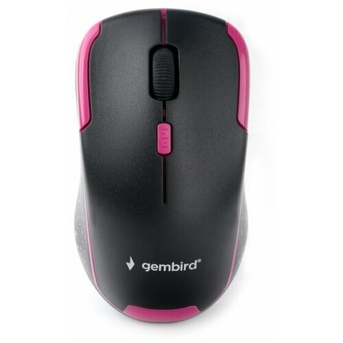 Мышь беспроводная Gembird MUSW-415, 2.4ГГц, 3 кнопки + колесо кнопка,1600DPI чёрно-розовый