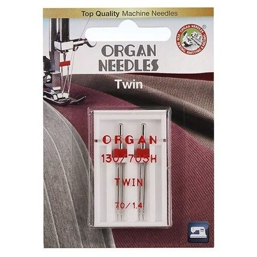 Игла/иглы Organ Twin 70/1.4, серебристый, 2 шт.