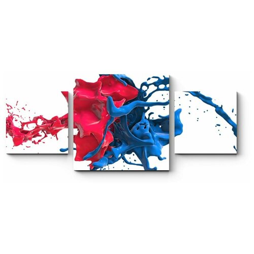 Модульная картина Синее и красное 90x39