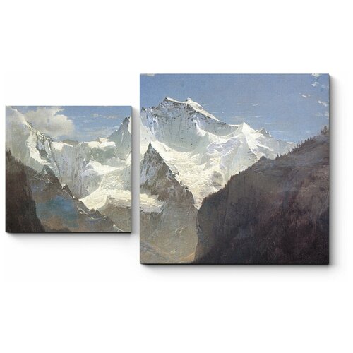 Модульная картина Вид в Швейцарских Альпах, Алексей Саврасов 130x78