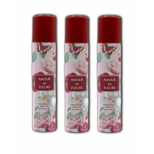 Дезодорант парфюмированный для женщин "Любовь в цветах"/"Amour en fleurs" 75 мл - 3 шт.
