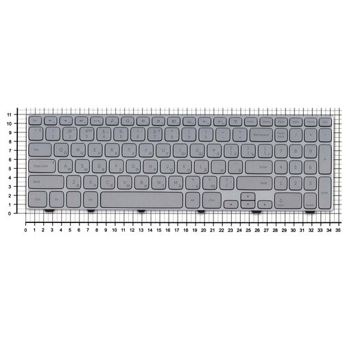 Клавиатура для ноутбука Dell Inspiron 15-7000 7537 серебристая с подсветкой