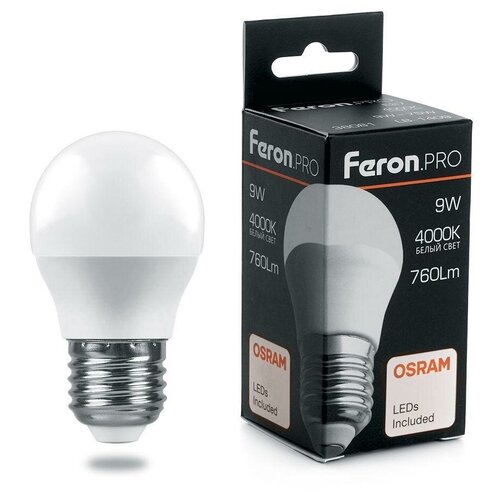 Лампа светодиодная Feron E27 9W 4000K Матовая LB-1409 38081