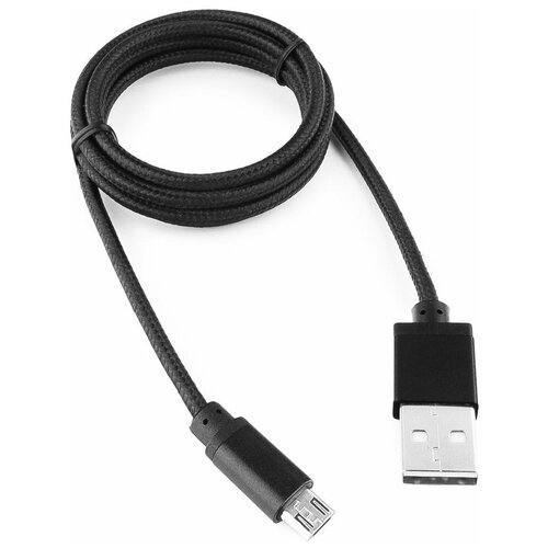 Набор из 3 штук Кабель USB 2.0 Cablexpert CC-mUSB2bk1m, AM/microBM 5P, 1 м, нейлоновая оплетка, алюминиевые разъемы, черный