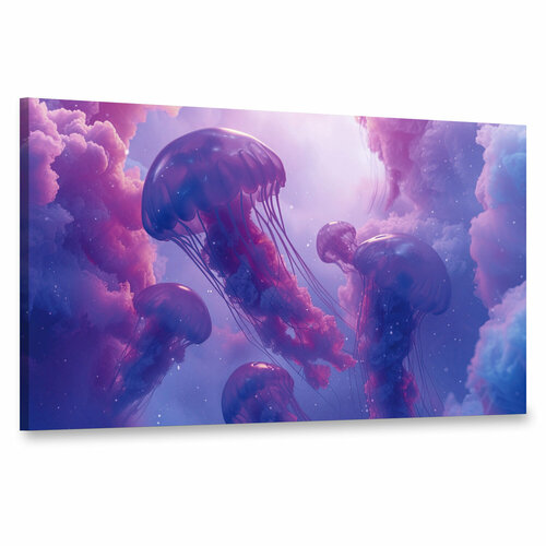 Интерьерная картина 100х60 "Медуза в облаках пены"
