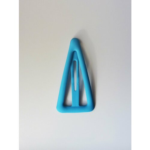 Заколка клик-клак зажим аксессуар для укладки волос треугольный синий