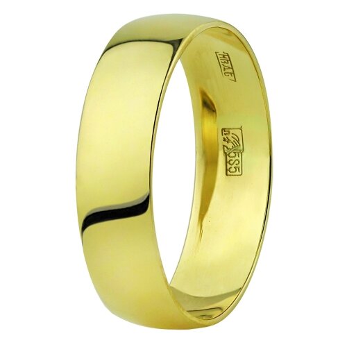 Кольцо обручальное Юверос, желтое золото, 585 проба, размер 20, желтый
