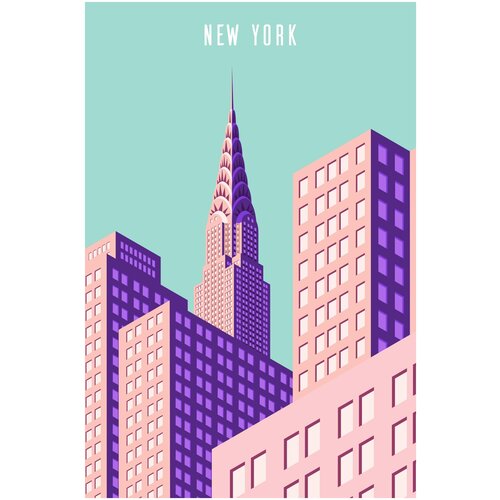 Постер / Плакат / Картина New York City 50х70 см в раме