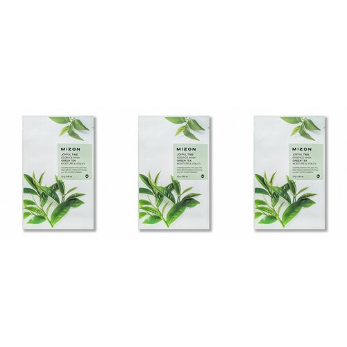 Mizon Маска тканевая для лица Joyful Time Essence mask pack GREENTEA, 23 гр, 3 шт