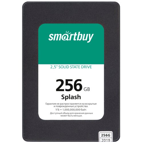 Твердотельный накопитель SmartBuy Splash 256 ГБ SATA Splash (2019) 256 GB (SBSSD-256GT-MX902-25S3)