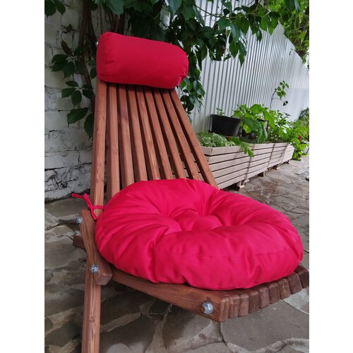 Набор подушек (валик + круг) для кресла кентукки / шезлонга / гамака, цвет красный