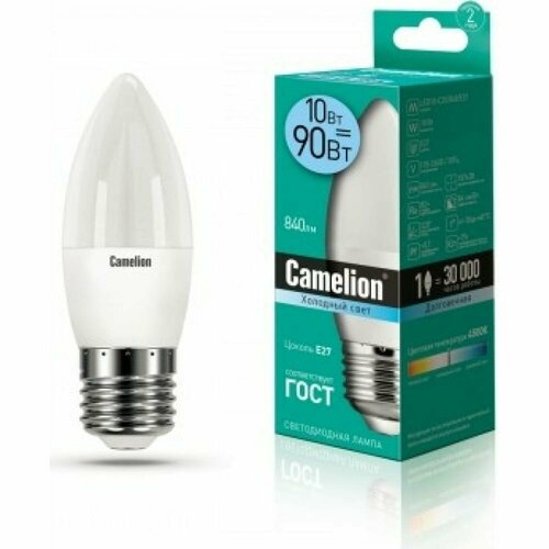 Camelion LED10-C35/845/E27 Эл. лампа светодиодная 10Вт 220В 13562