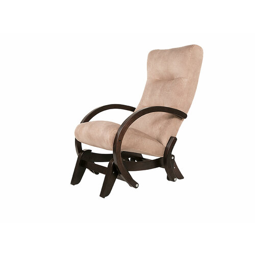 Кресло-качалка маятник Мебелик Мэтисон ткань крем брюле, каркас венге структура
