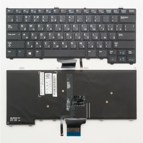 Клавиатура для ноутбука Dell JRVM3, Русская, черная с подсветкой