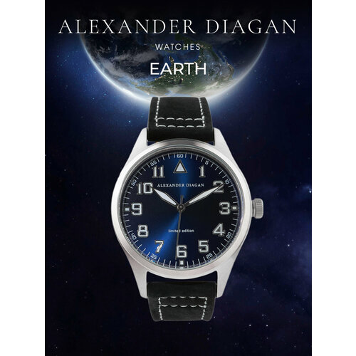 Наручные часы Alexander Diagan 1500Earth_Dark Blue, синий, черный