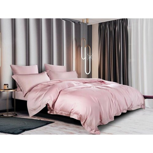Постельное бельё Maktex тенсель 1,5 спальное Розовый гламур с наволочками 50х70