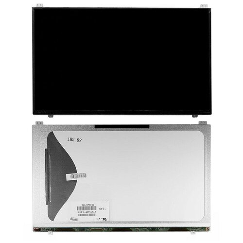 Матрица для ноутбука 15.6" 1366x768 WXGA, 40 pin LVDS, Slim, LED, TN, крепления сверху/снизу (уши), матовая. PN: LTN156AT19-001